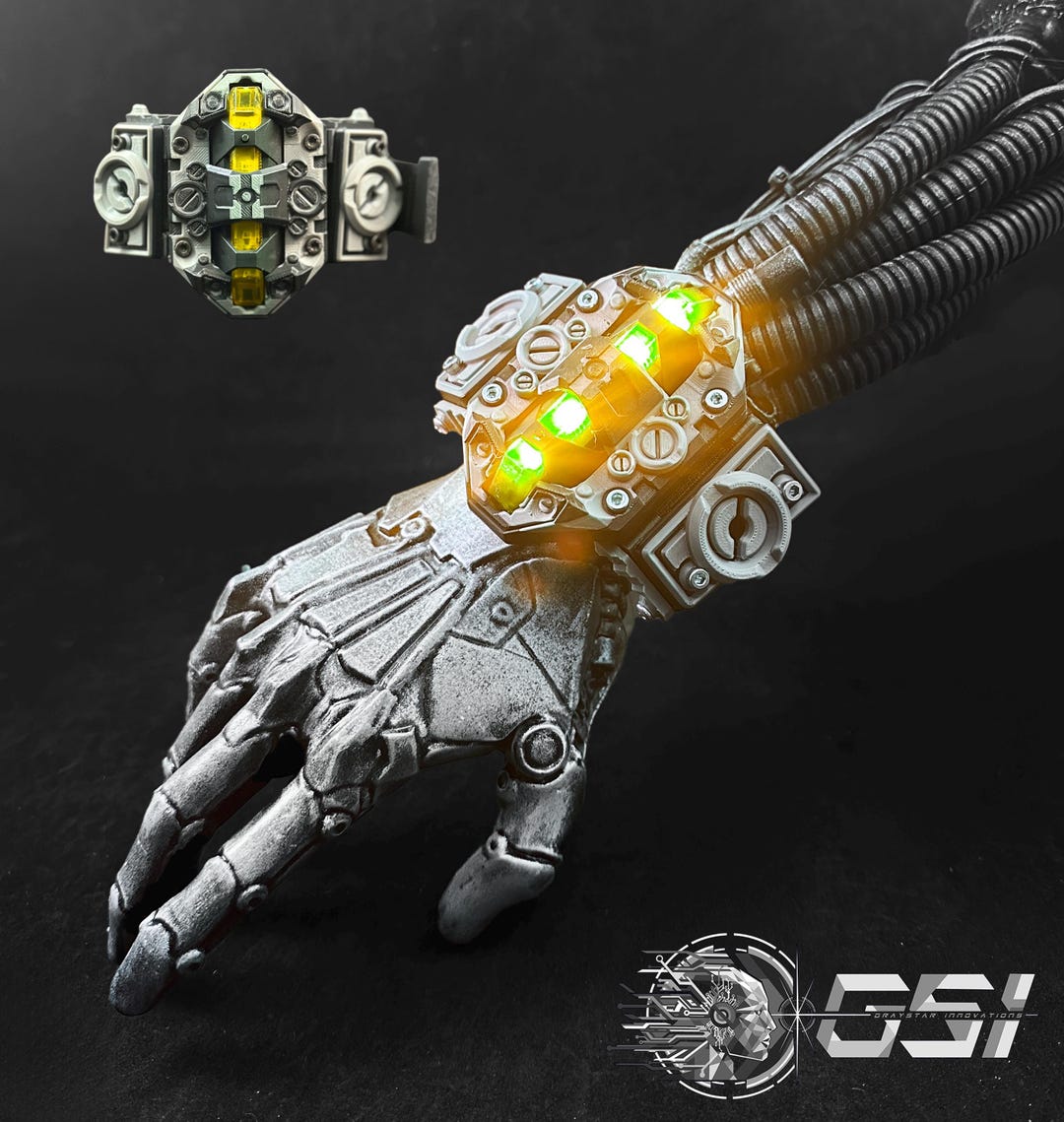 AUGMENT // V2 Cyberpunk LED Wrist Cuff - Black and Grey (YELLOW ...