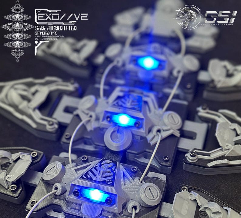EXO // V2 LED Cybernetic Spine Armor - Bluetooth/app Enabled - Luminous ...