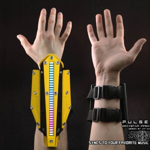 PULSE//V2:NANO Sound Reactive LED Cyberpunk Gauntlets bracer Variant ...