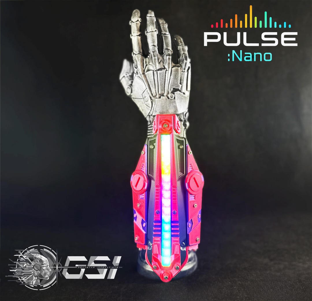 PULSE//V3:NANO Sound Reactive LED Cyberpunk Gauntlets (bracer Variant ...
