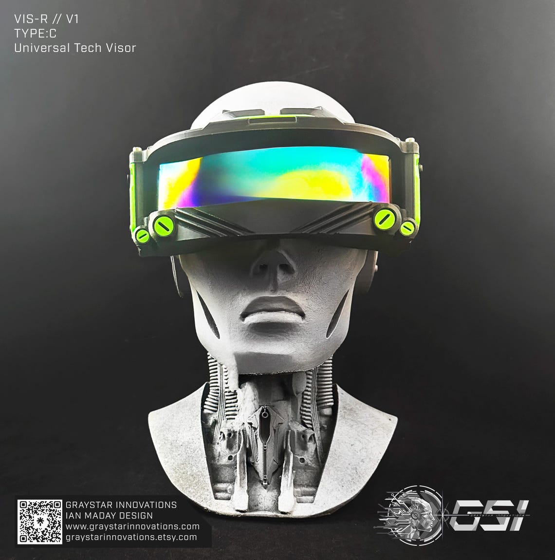 VIS-R // V1 - TYPE - C Universal Tech Goggles - "radiation Burn" Neon ...