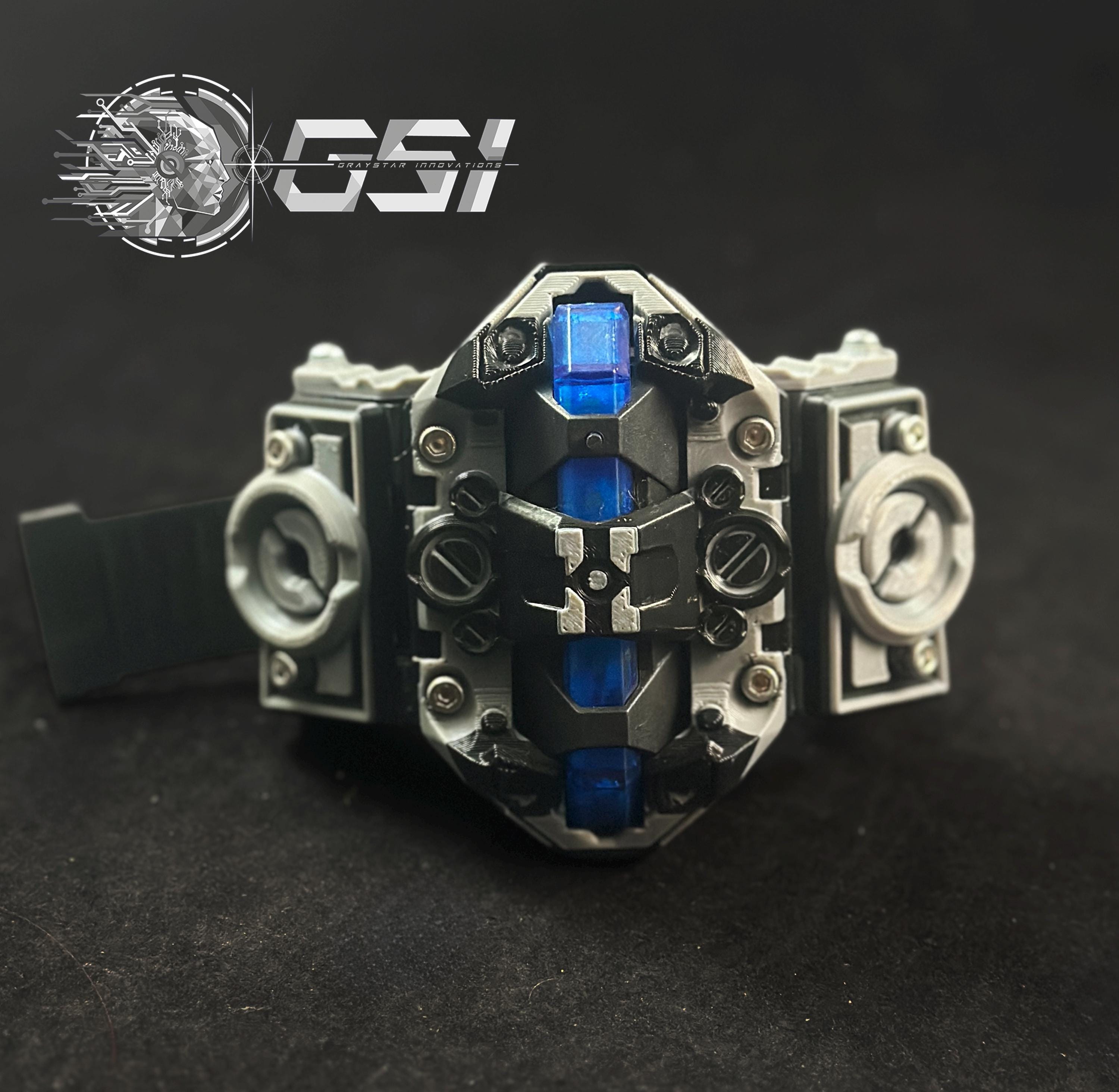 AUGMENT // V2 Cyberpunk LED Wrist Cuff - Black and Grey (BLUE Lighting ...