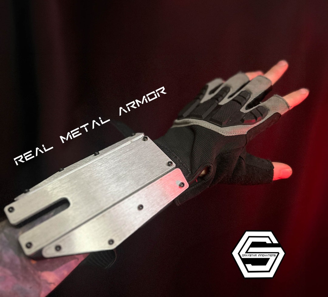 Real Laser Cut Metal! "tactician//v1" Cyberpunk Armor Bracer Gauntlet ...