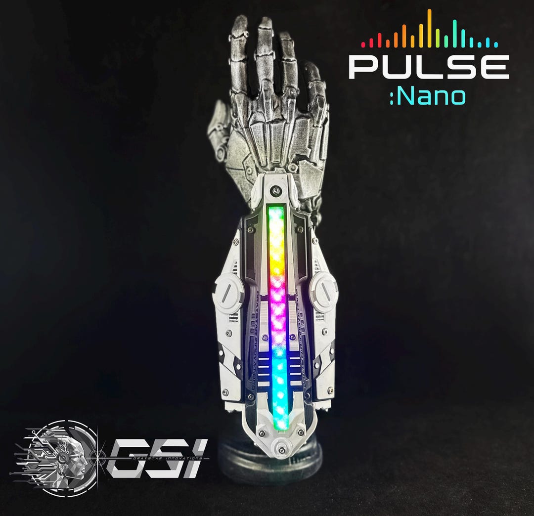 PULSE//V3:NANO Sound Reactive LED Cyberpunk Gauntlets (bracer Variant ...