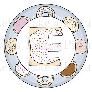 Letter E Monogram Donut Styled One Letter Initial | Etsy