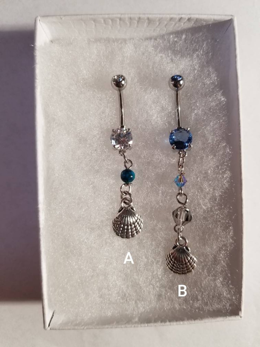 Crystal Sea Shell Beach Belly Ring - Etsy