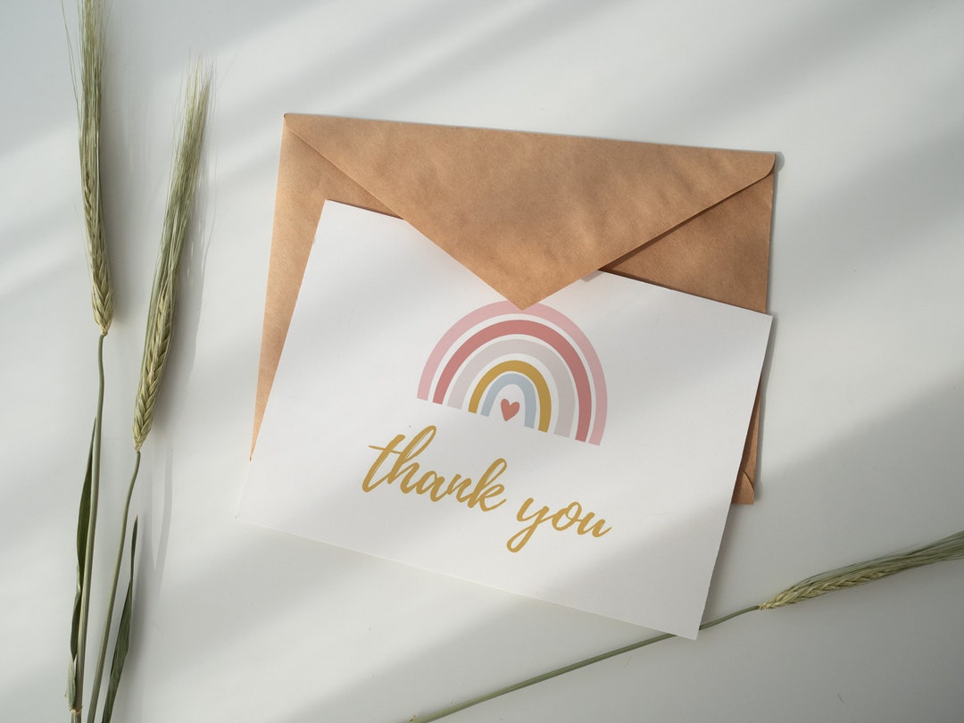 Printable Thank You Blank Greeting Card Template, Digital Instant ...