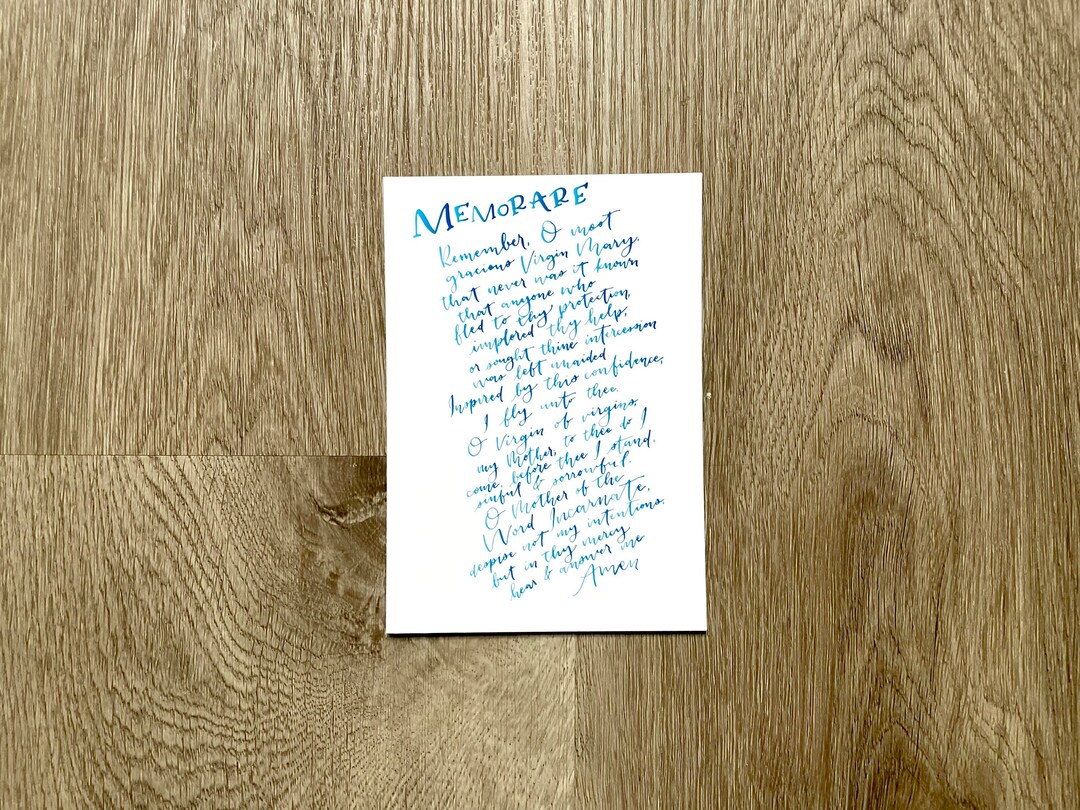 Memorare Prayer Card - Etsy