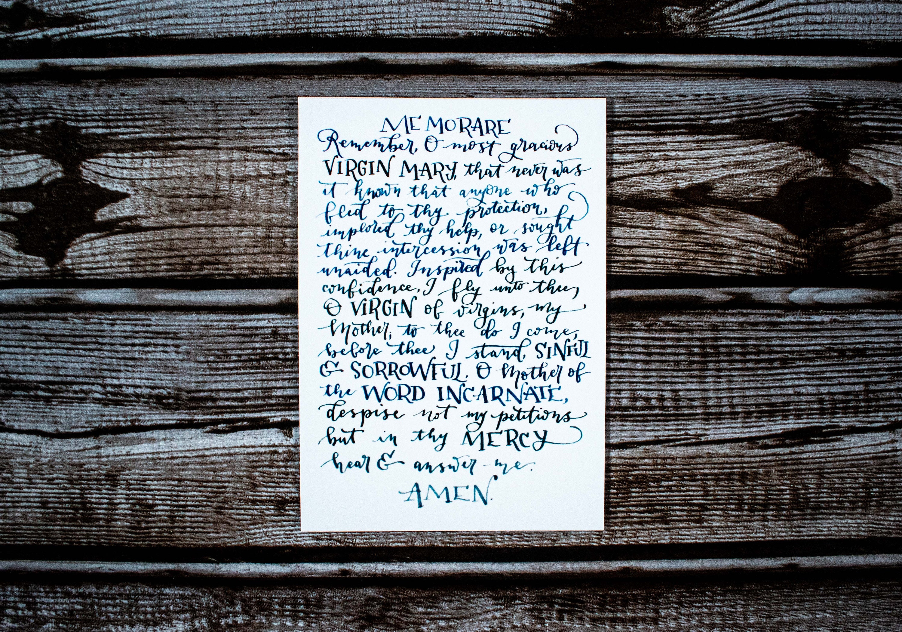 Memorare Prayer Card | Etsy