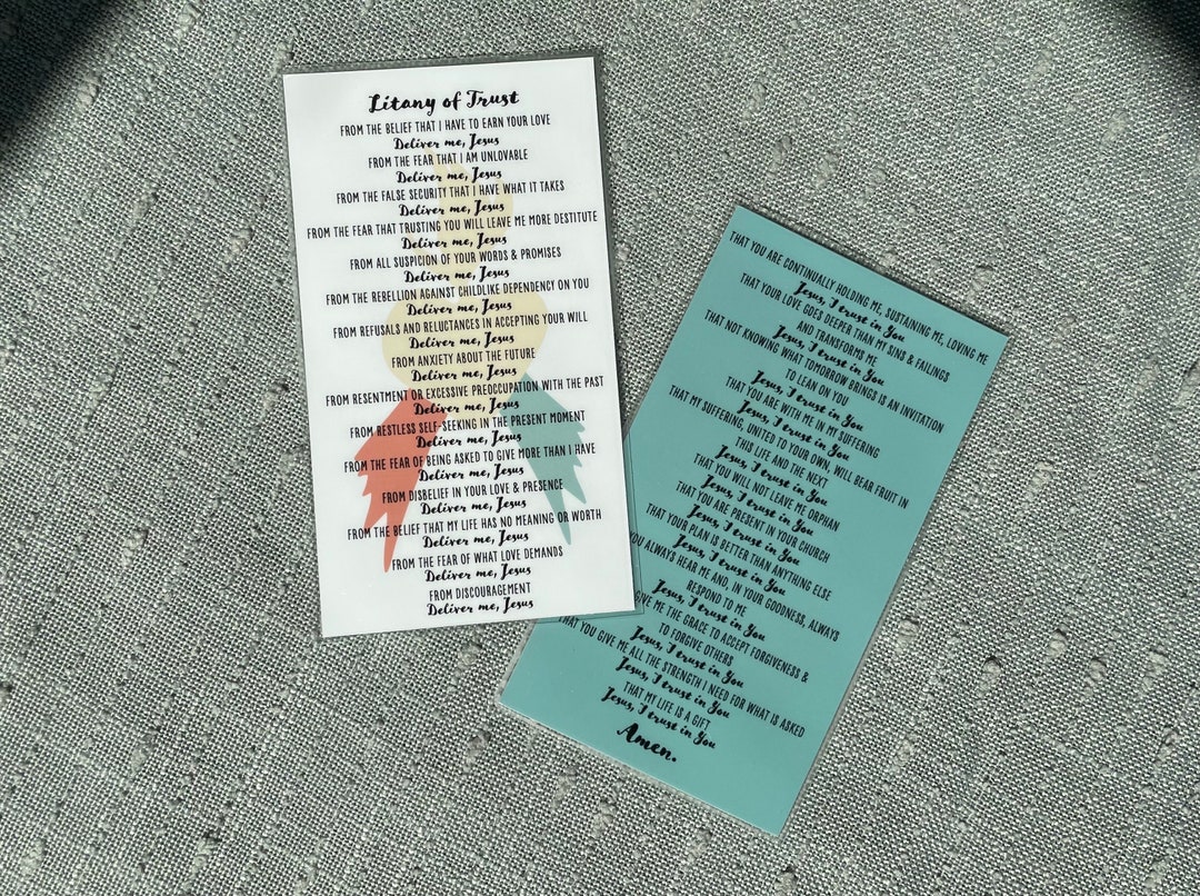 Litany of Trust - Wallet Size Prayer Card - IDIVIDUAL - Etsy
