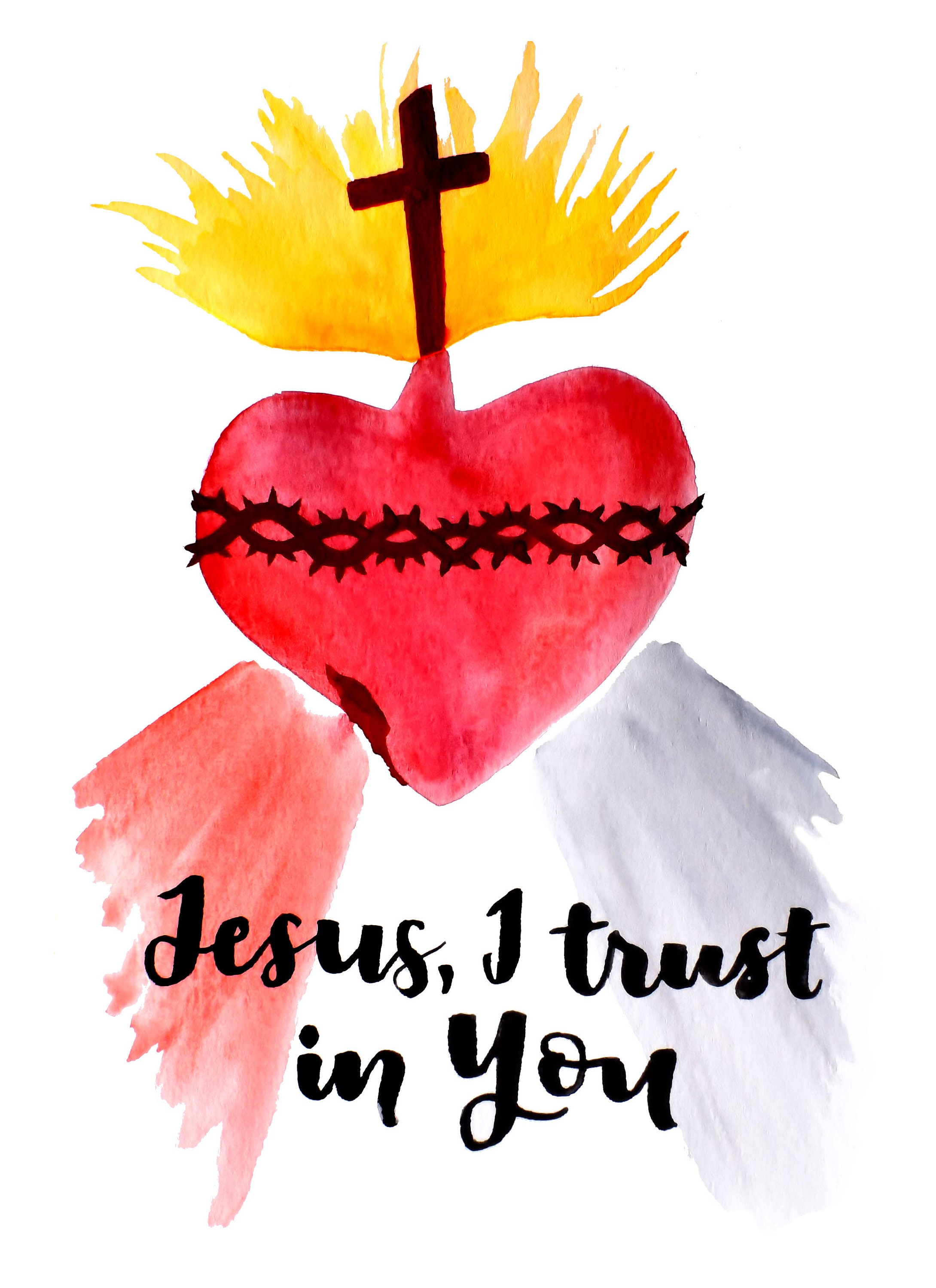 Sacred Heart of Jesus Divine Mercy Jesus I trust in You | Etsy