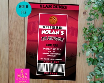Los Angeles Lakers Basketball NBA Themed Birthday Invitations DIGITAL ...