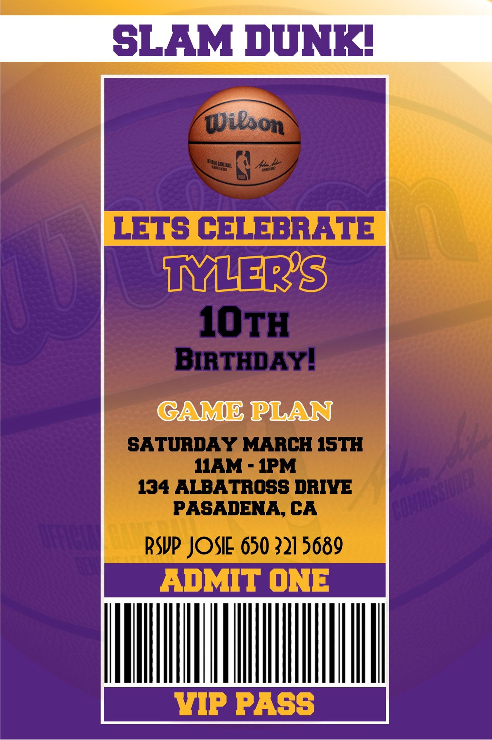 Los Angeles Lakers Basketball NBA Themed Birthday - Etsy