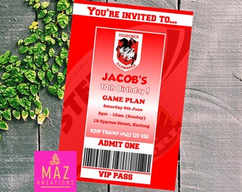 Nrl Invitation - Etsy