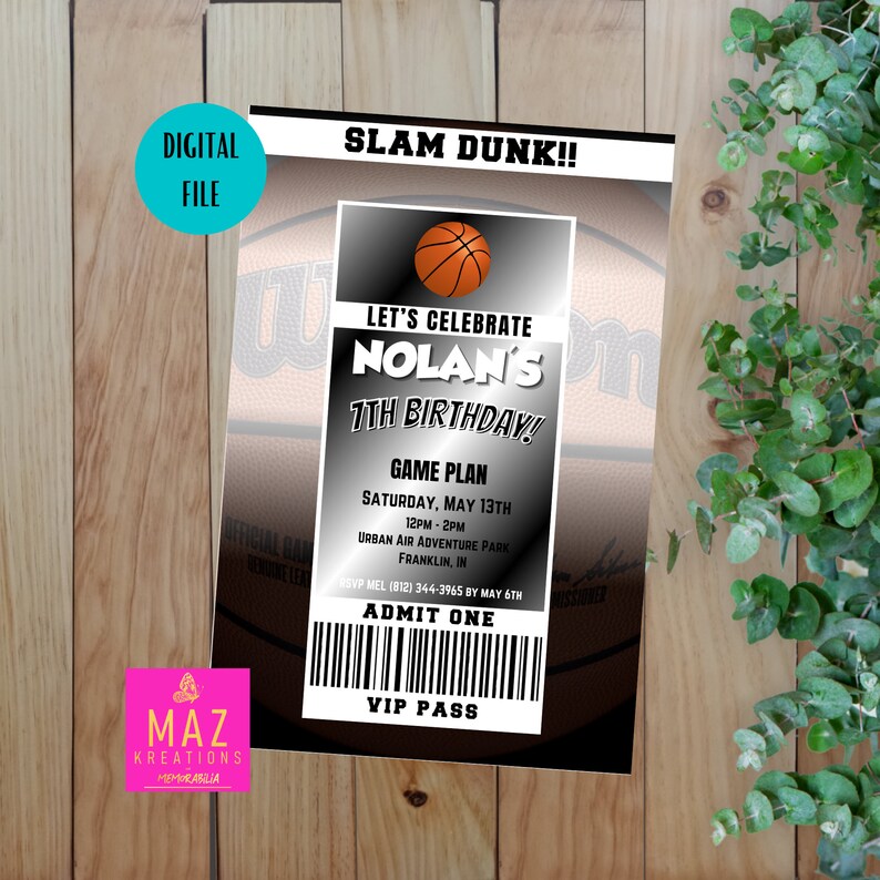 Brooklyn Nets - Basketball NBA Themed Birthday Invitations - DIGITAL ...