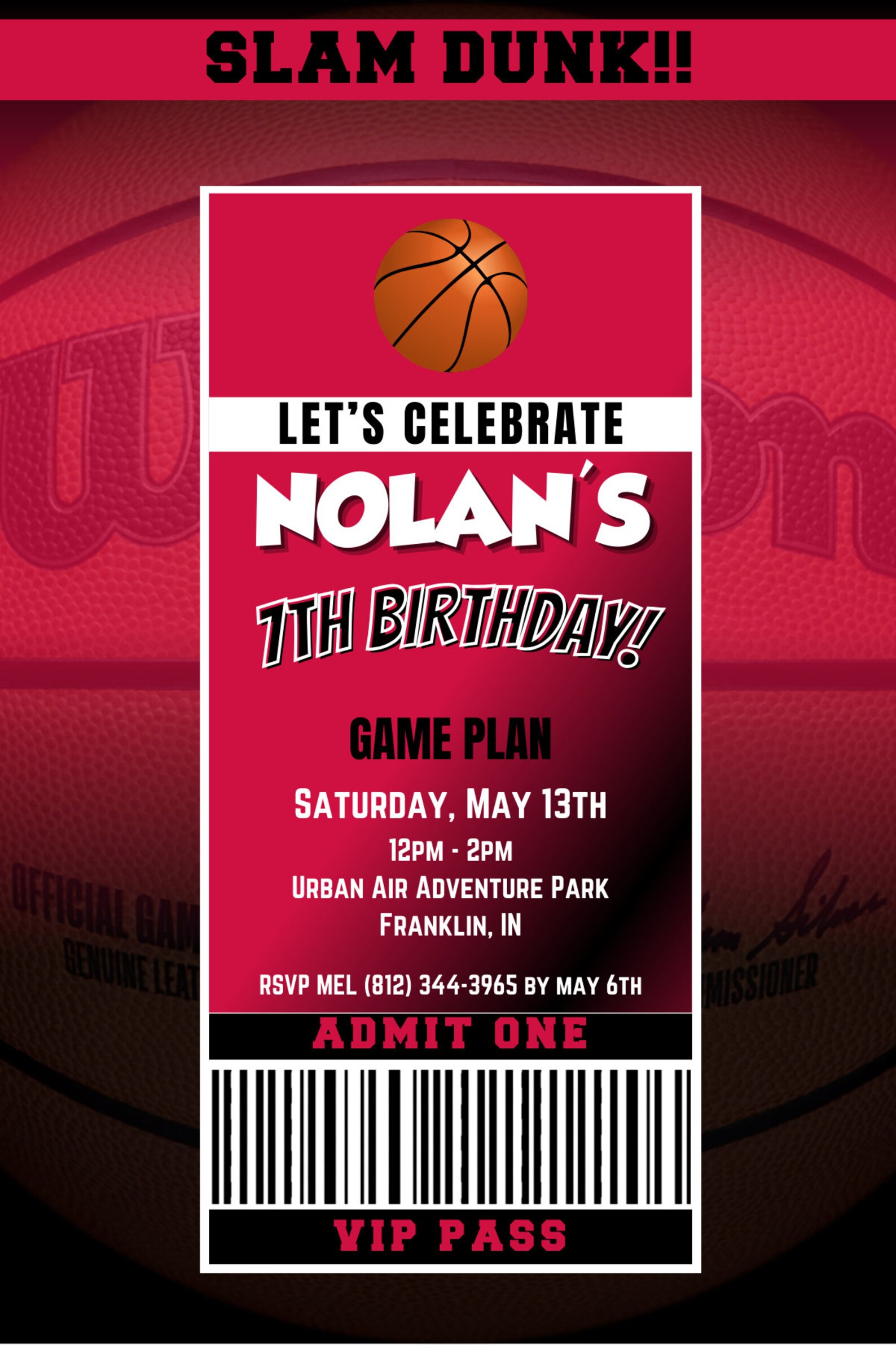 Chicago Bulls - Basketball NBA Themed Birthday Invitations - DIGITAL ...