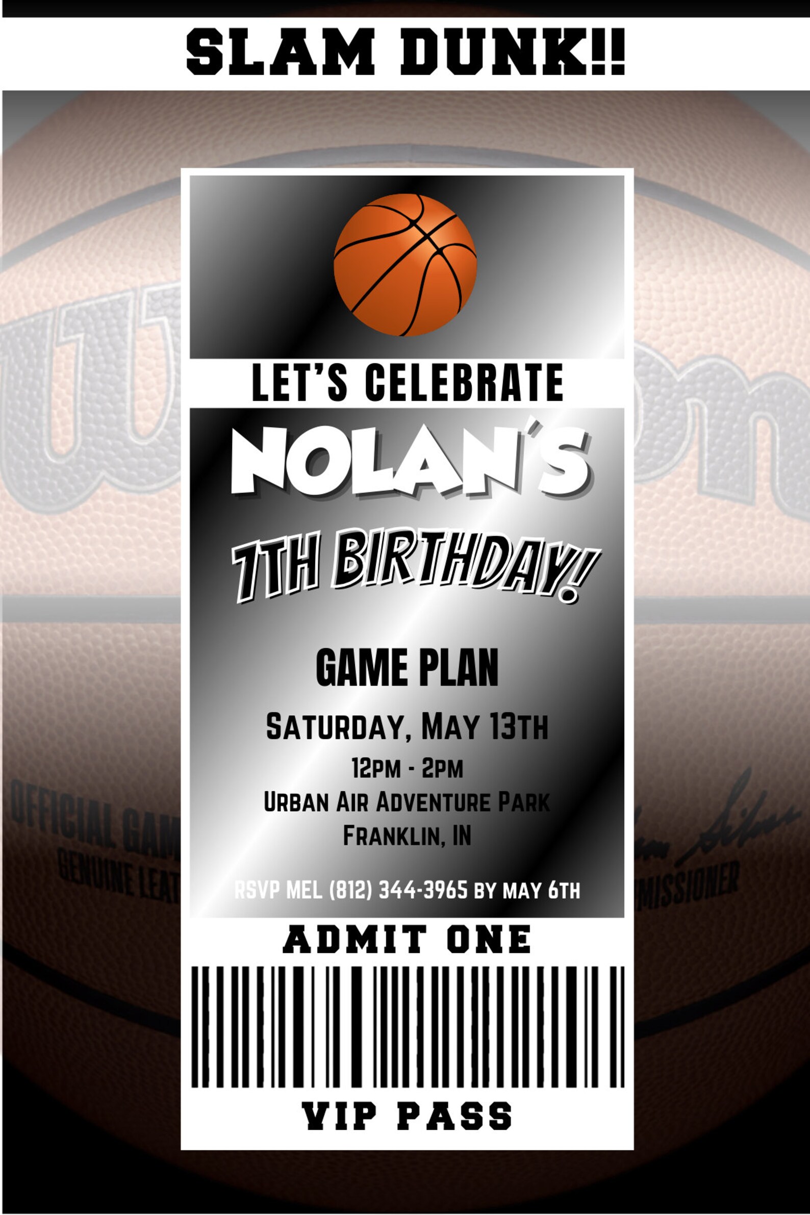 Brooklyn Nets - Basketball NBA Themed Birthday Invitations - DIGITAL ...