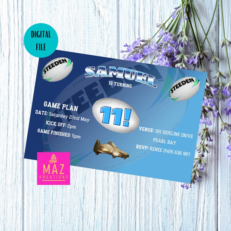 NSW Blues - NRL Themed Birthday Invitation - DIGITALPRINT - Etsy Australia