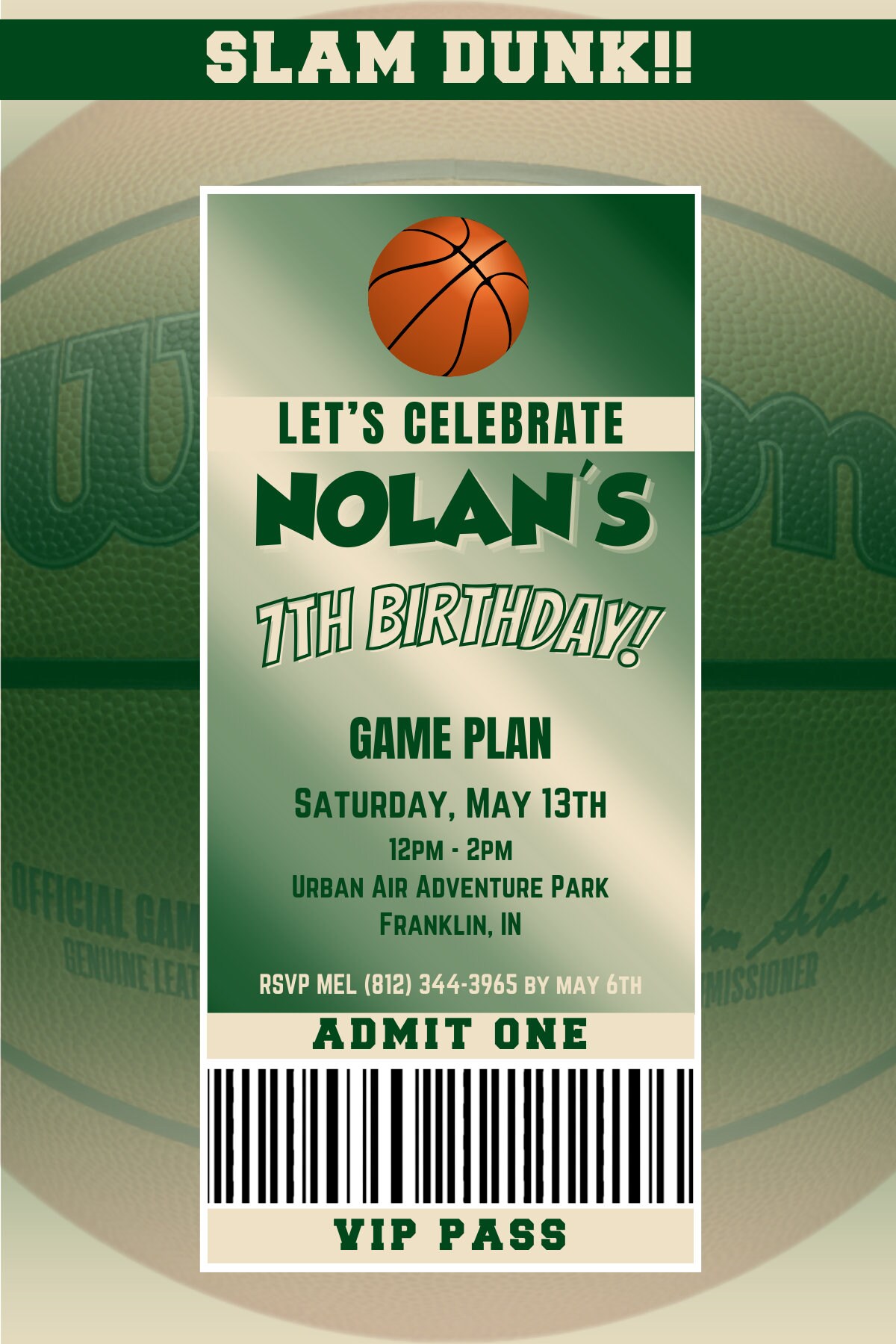 Milwaukee Bucks - Basketball NBA Themed Birthday Invitations - DIGITAL ...