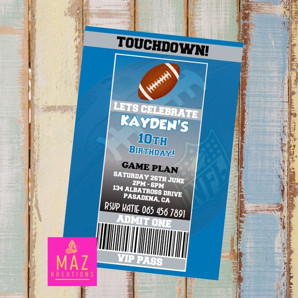 Detroit Lions Invitation - Etsy