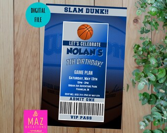 Los Angeles Lakers Basketball NBA Themed Birthday Invitations DIGITAL ...