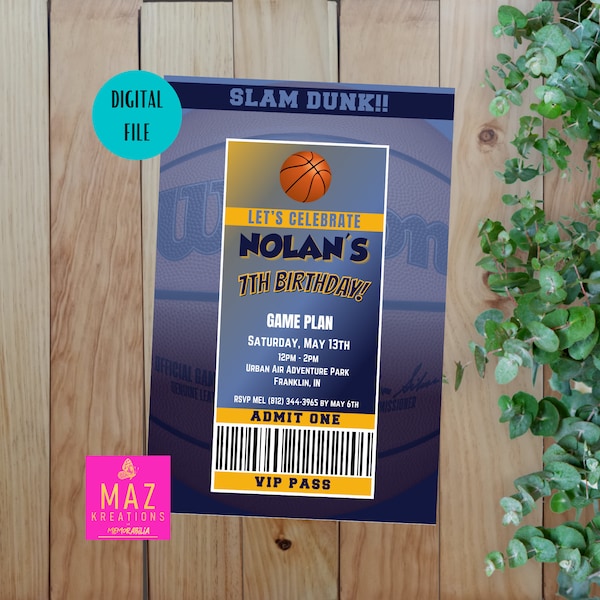 Los Angeles Lakers Basketball NBA Themed Birthday Invitations DIGITAL ...