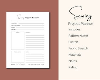 Sewing Planner Digital Printable Sewing Project Tracker A4 - Etsy
