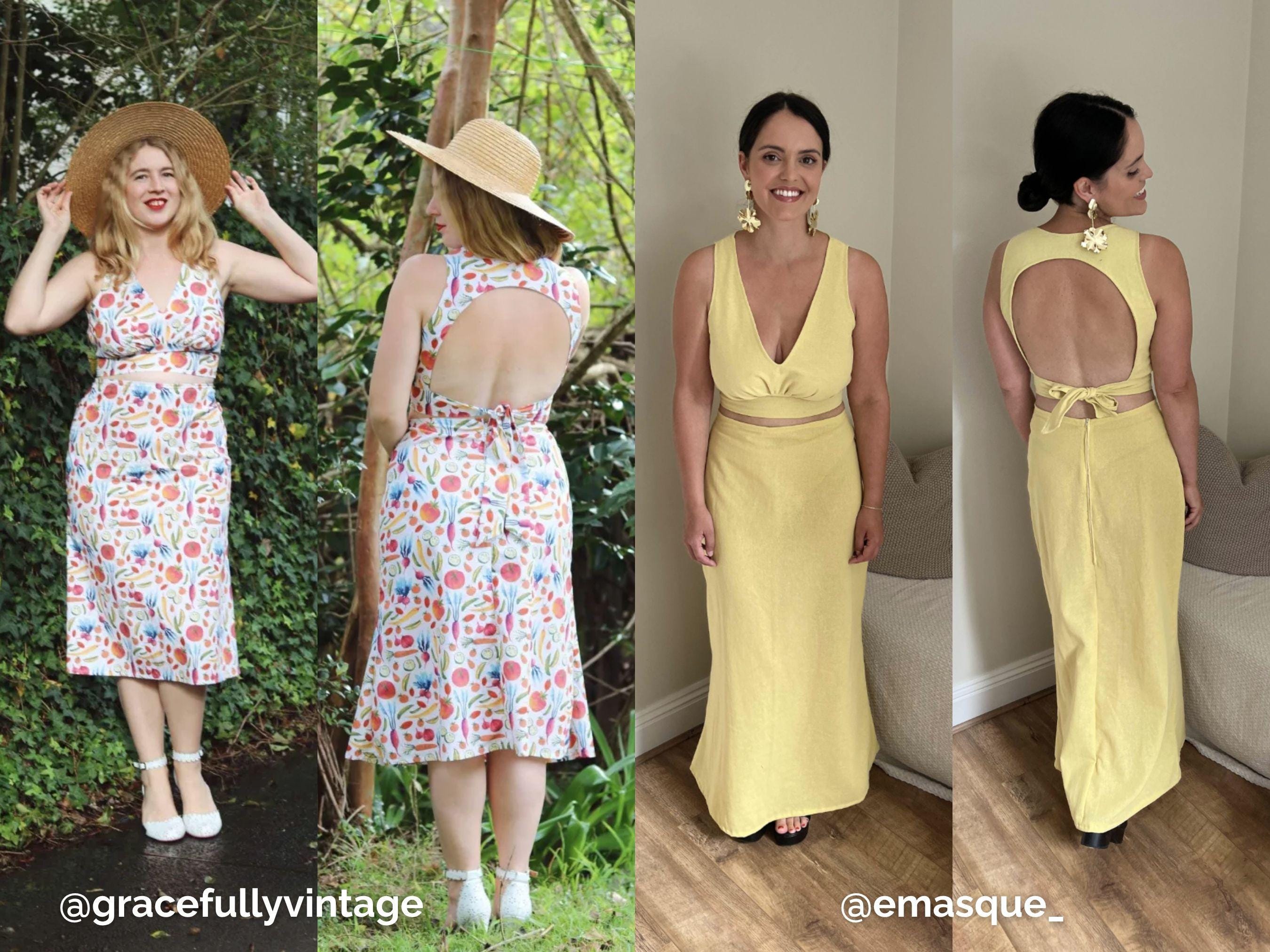 Cheri Top | Open Back Bodice | PDF Sewing Pattern | Size Inclusive AA-Q ...