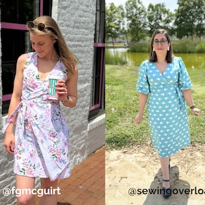 Willow Wrap Dress PDF Sewing Pattern | Size Inclusive A-Q Equal to 0-30 ...