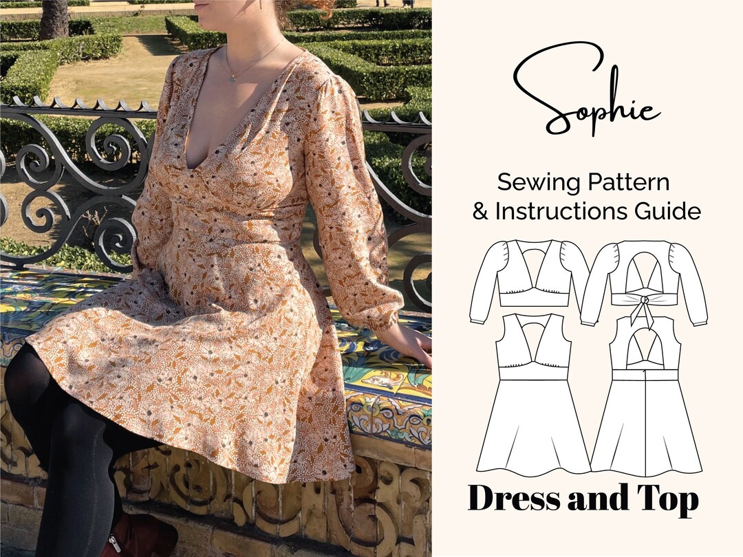 Sophie PDF Sewing Pattern With 4 Variations Dress and Crop - Etsy