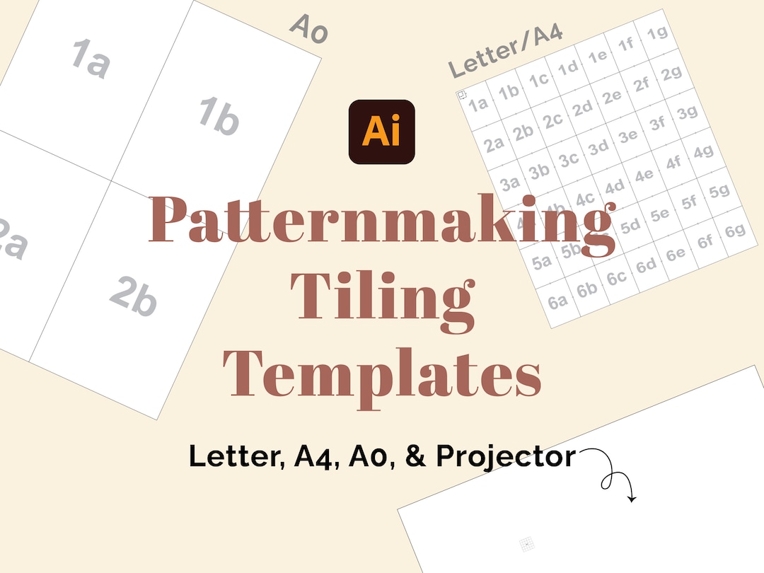 Sewing Pattern PDF Tiling Templates | Letter, A4, A0 & Projector ...