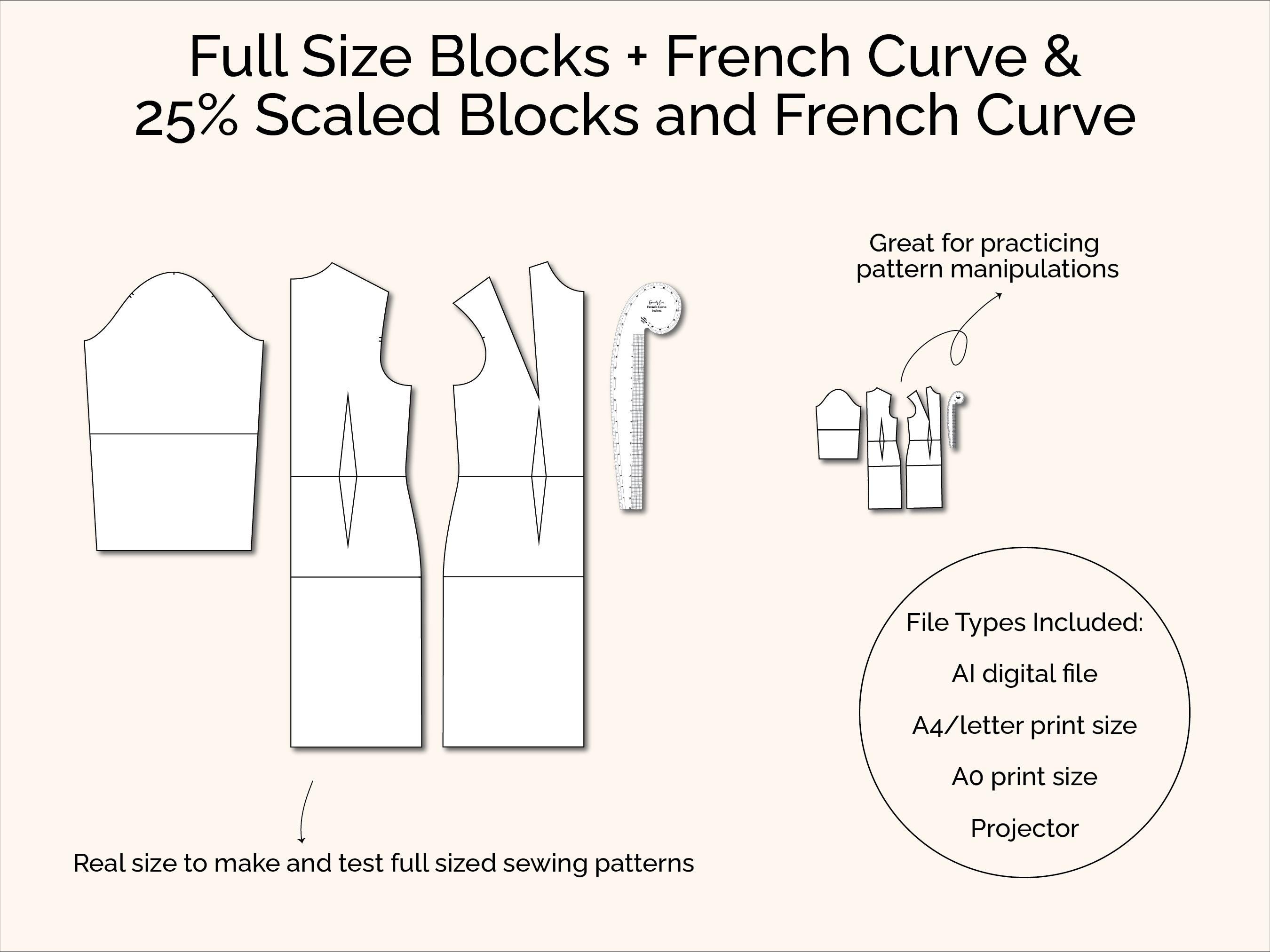Sewing Pattern Blocks | Sizes 0-30 | Slopers for Patternmaking | Letter ...