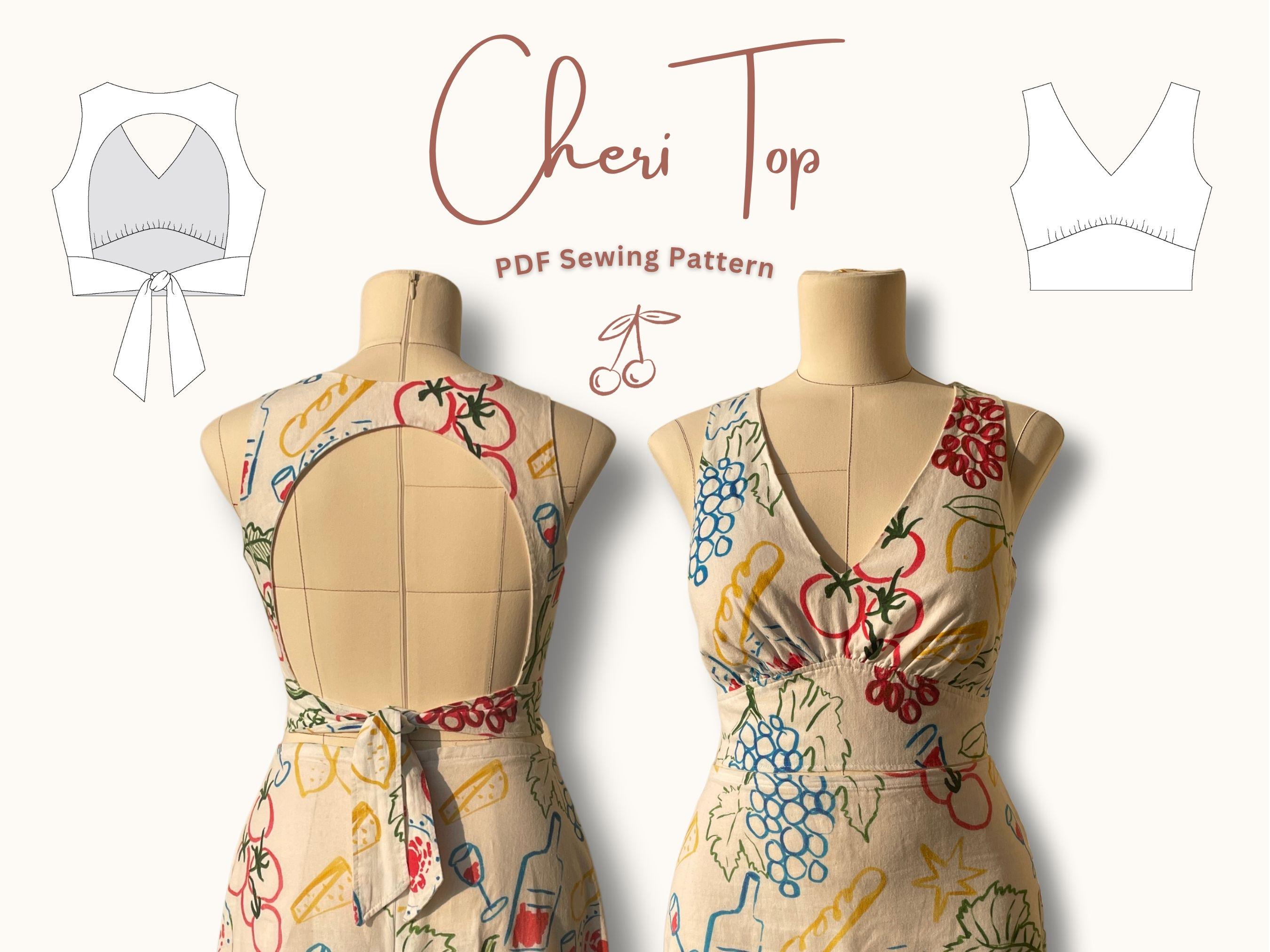 Cheri Top | Open Back Bodice | PDF Sewing Pattern | Size Inclusive AA-Q ...