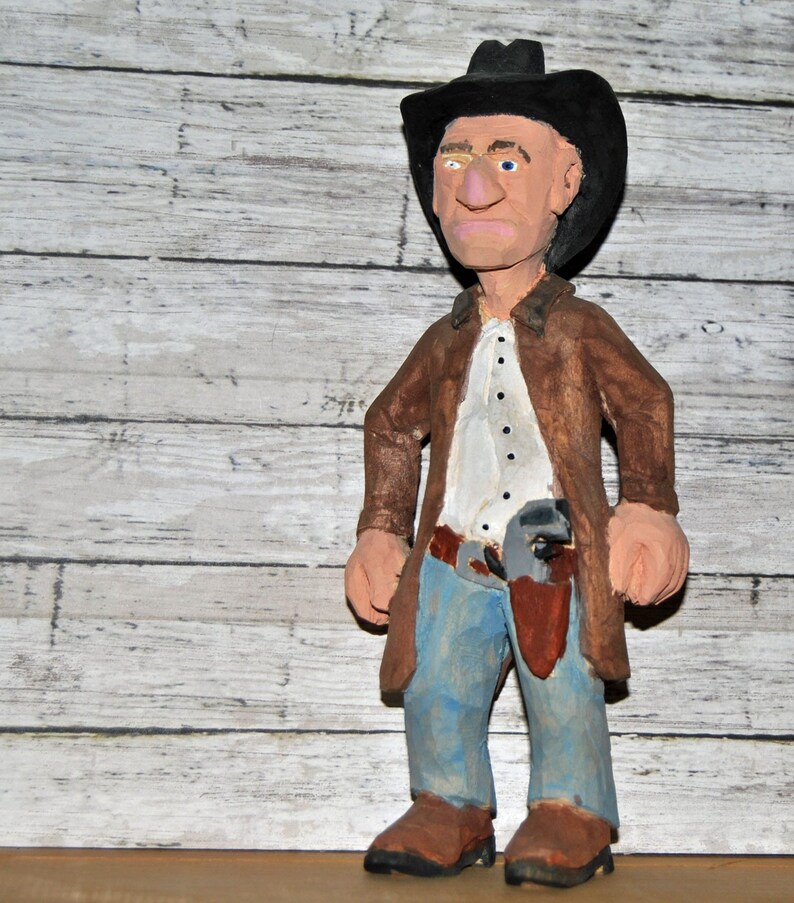 Hand Carved Rustic Cowboy - Etsy