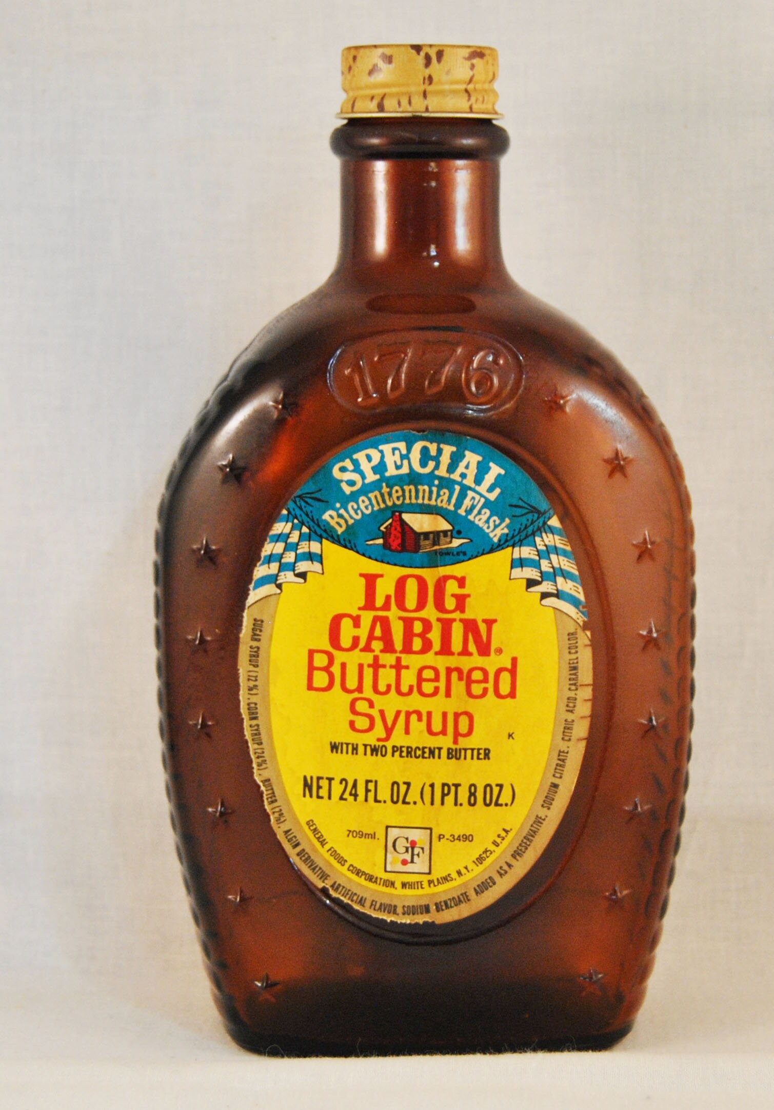 Vintage Bicentennial LOG CABIN Amber Colored Syrup Bottles Set of 2 - Etsy
