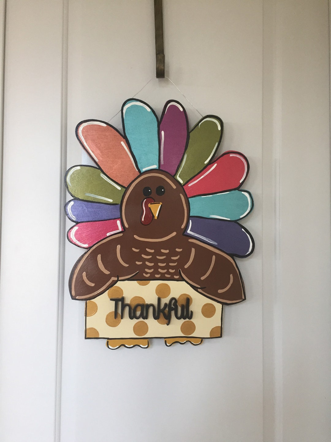 Turkey Door Hanger, Thanksgiving Door Hanger, Thankful Door Hanger ...