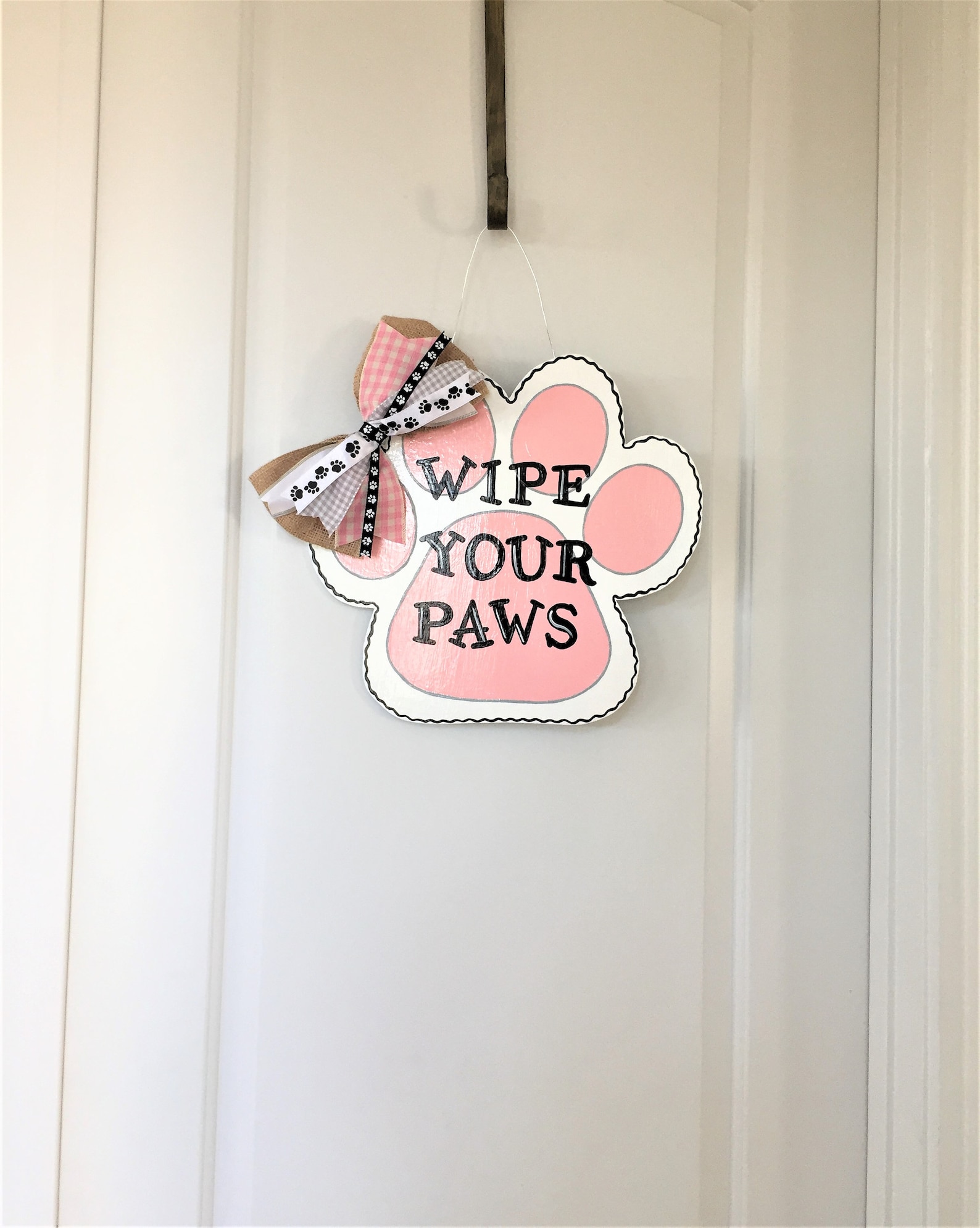 Paw Print Door Hanger, Pet Lover Door Hanger, Dog Lover Door Hanger ...