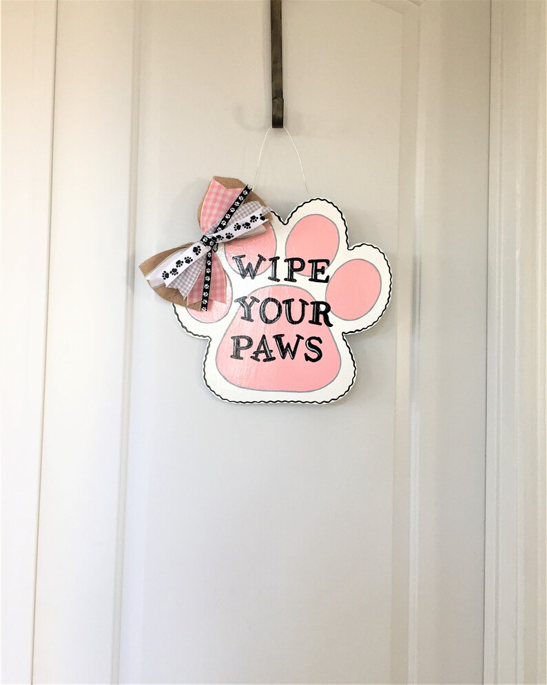 Paw Print Door Hanger, Pet Lover Door Hanger, Dog Lover Door Hanger ...