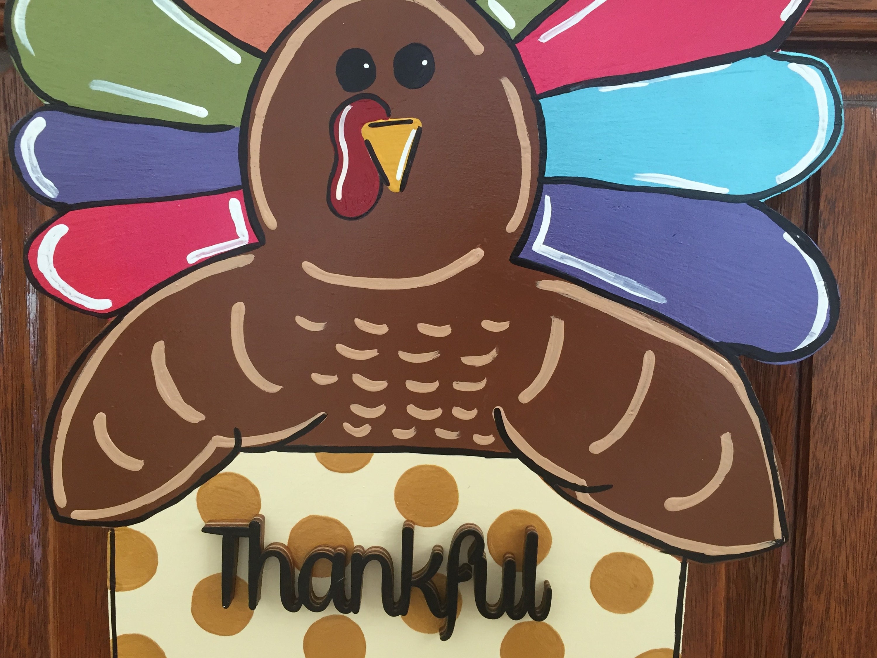 Turkey Door Hanger Thanksgiving Door Hanger Thankful Door Hanger