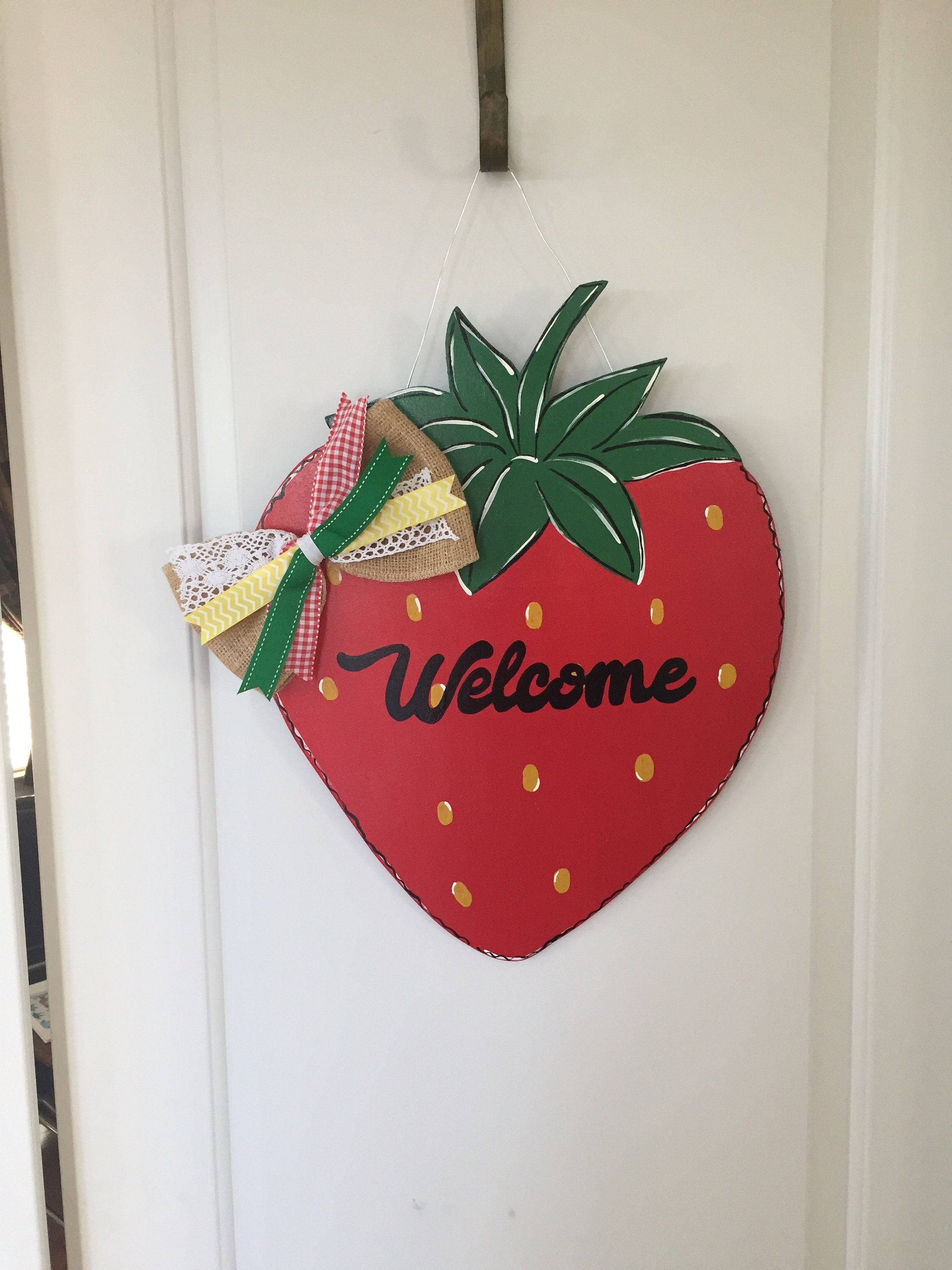 Strawberry Door Hanger, Berry Door Hanger, Spring Door Hanger ...
