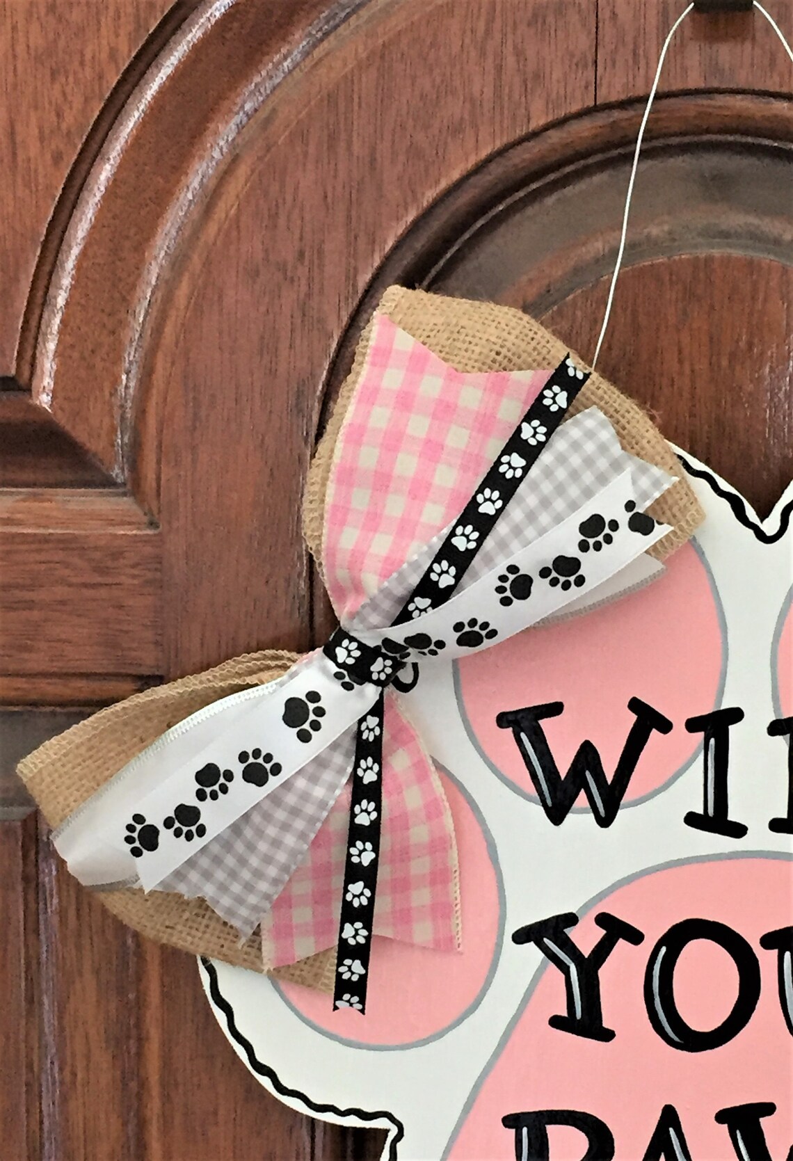 Paw Print Door Hanger, Pet Lover Door Hanger, Dog Lover Door Hanger ...