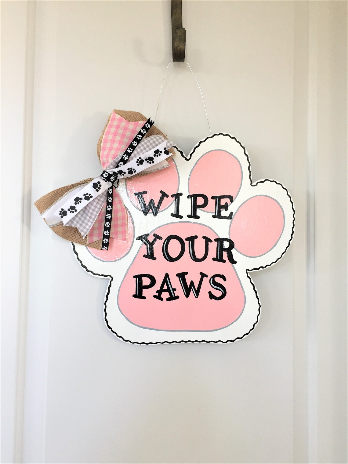 Paw Print Door Hanger, Pet Lover Door Hanger, Dog Lover Door Hanger ...