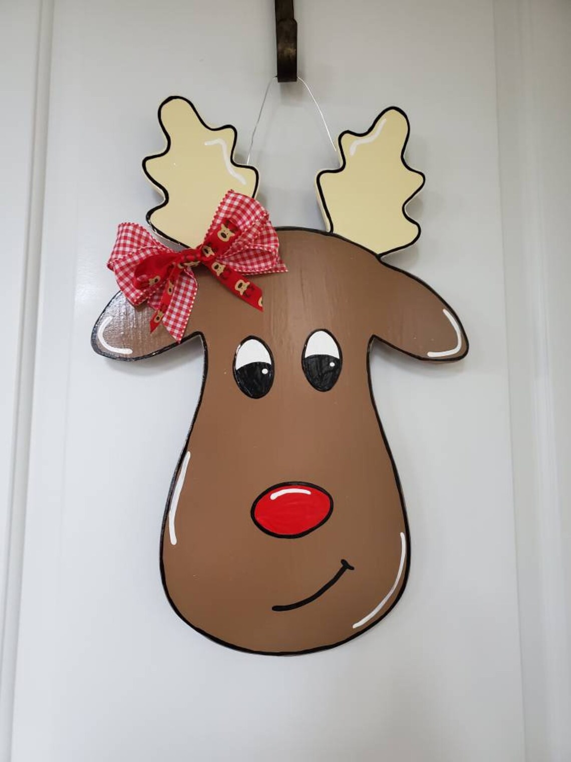 Rudolph the Red Nosed Reindeer Door Hanger Reindeer Door - Etsy