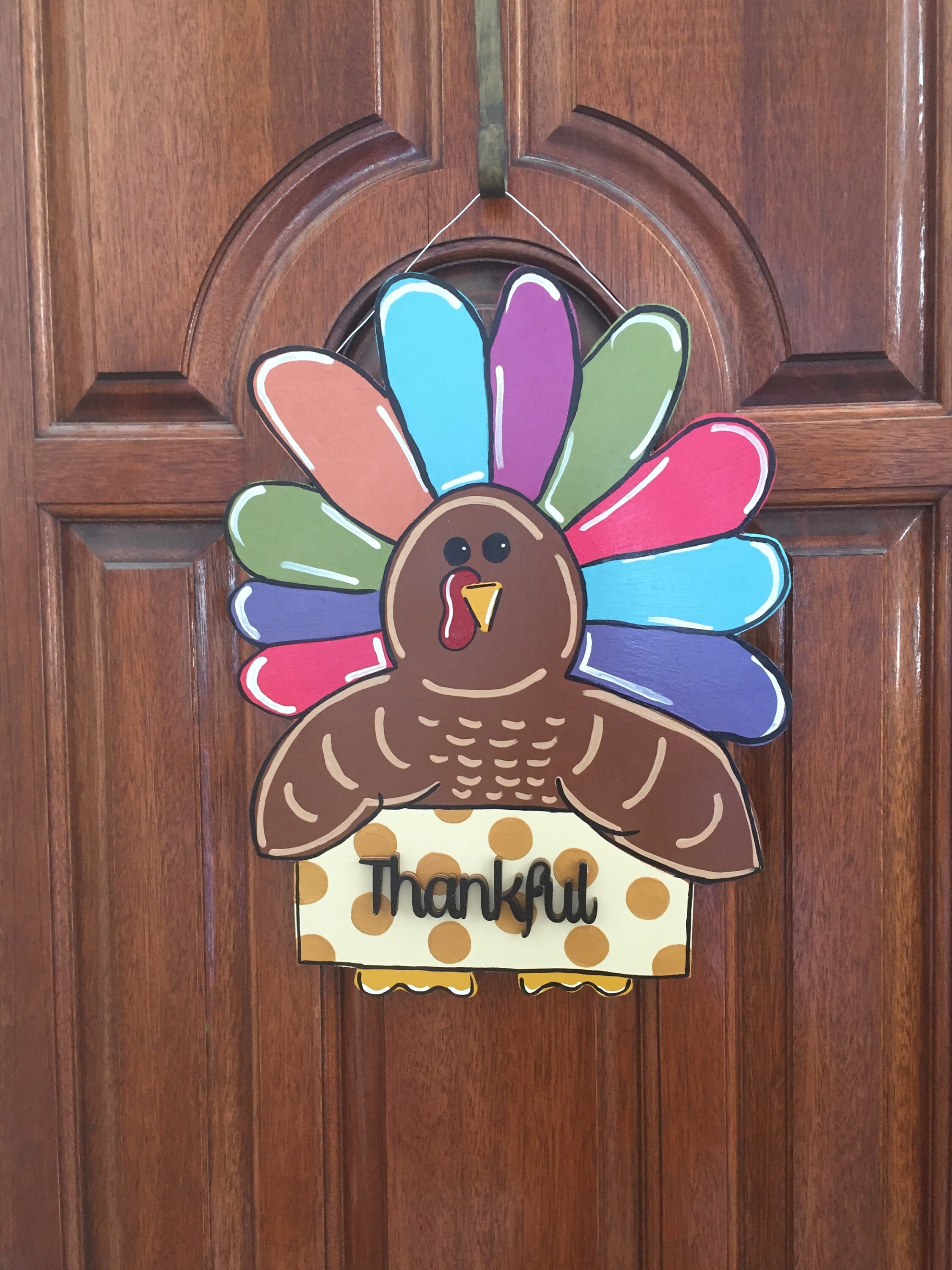 Turkey Door Hanger, Thanksgiving Door Hanger, Thankful Door Hanger ...