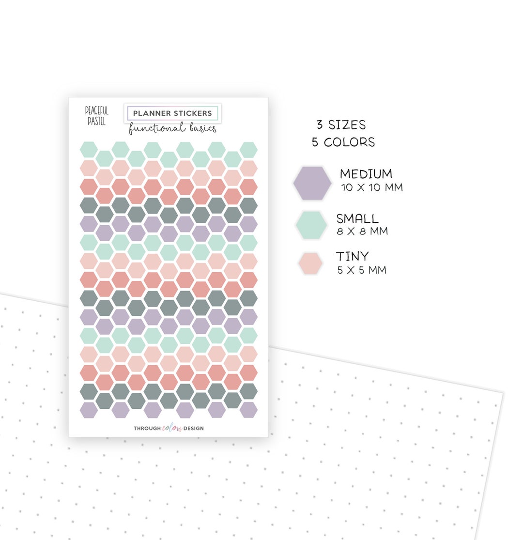 Hexagon Sticker Mini Sticker Planner Functional Stickers Bullet Journal ...