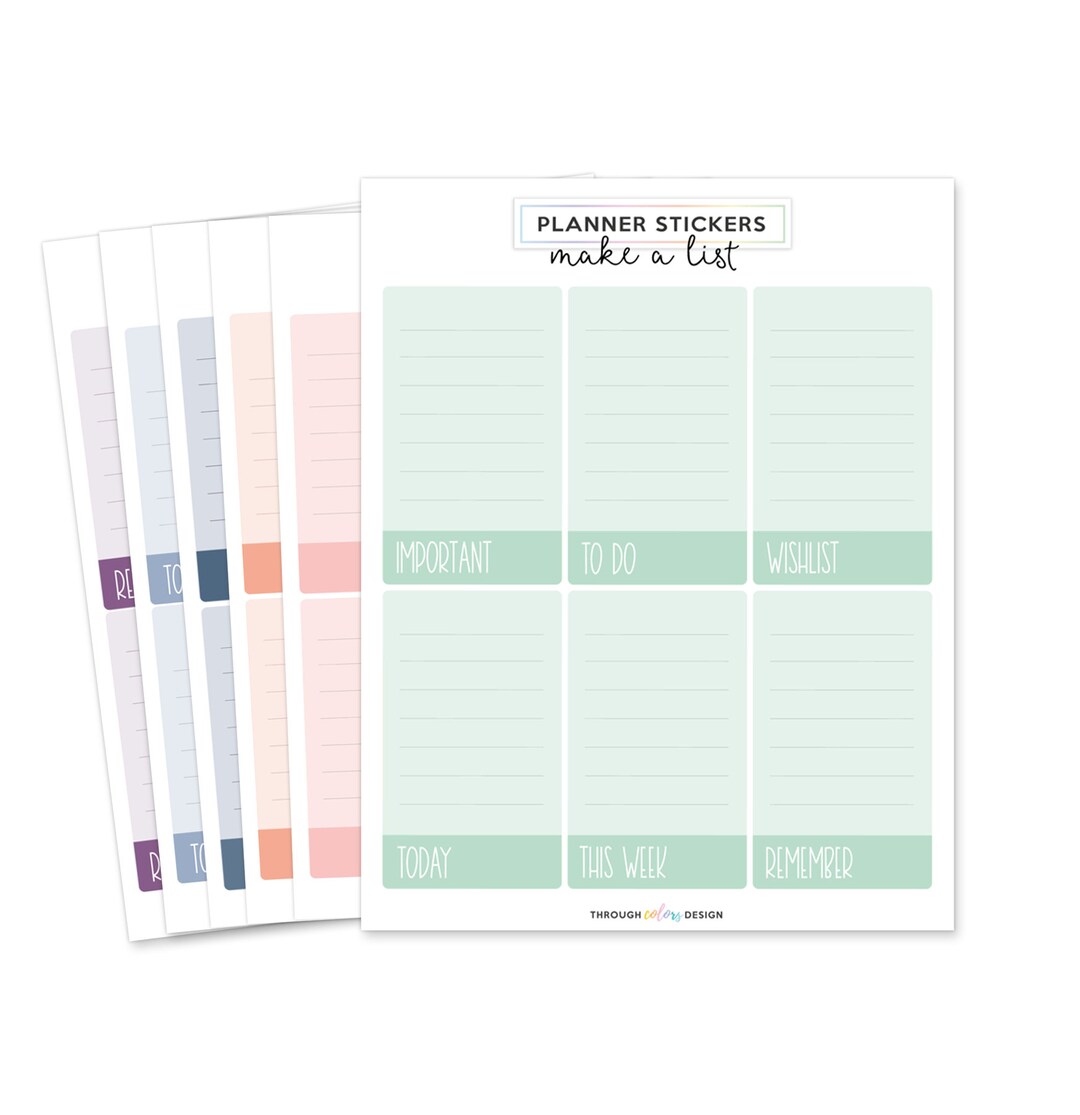 List Stickers Happy Planner Boxes Stickers List Check List Stickers ...