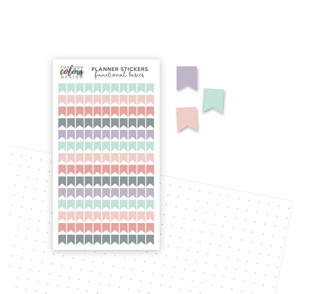 Flags Stickers Mini Page Flags Stickers Planner Stickers Functional ...