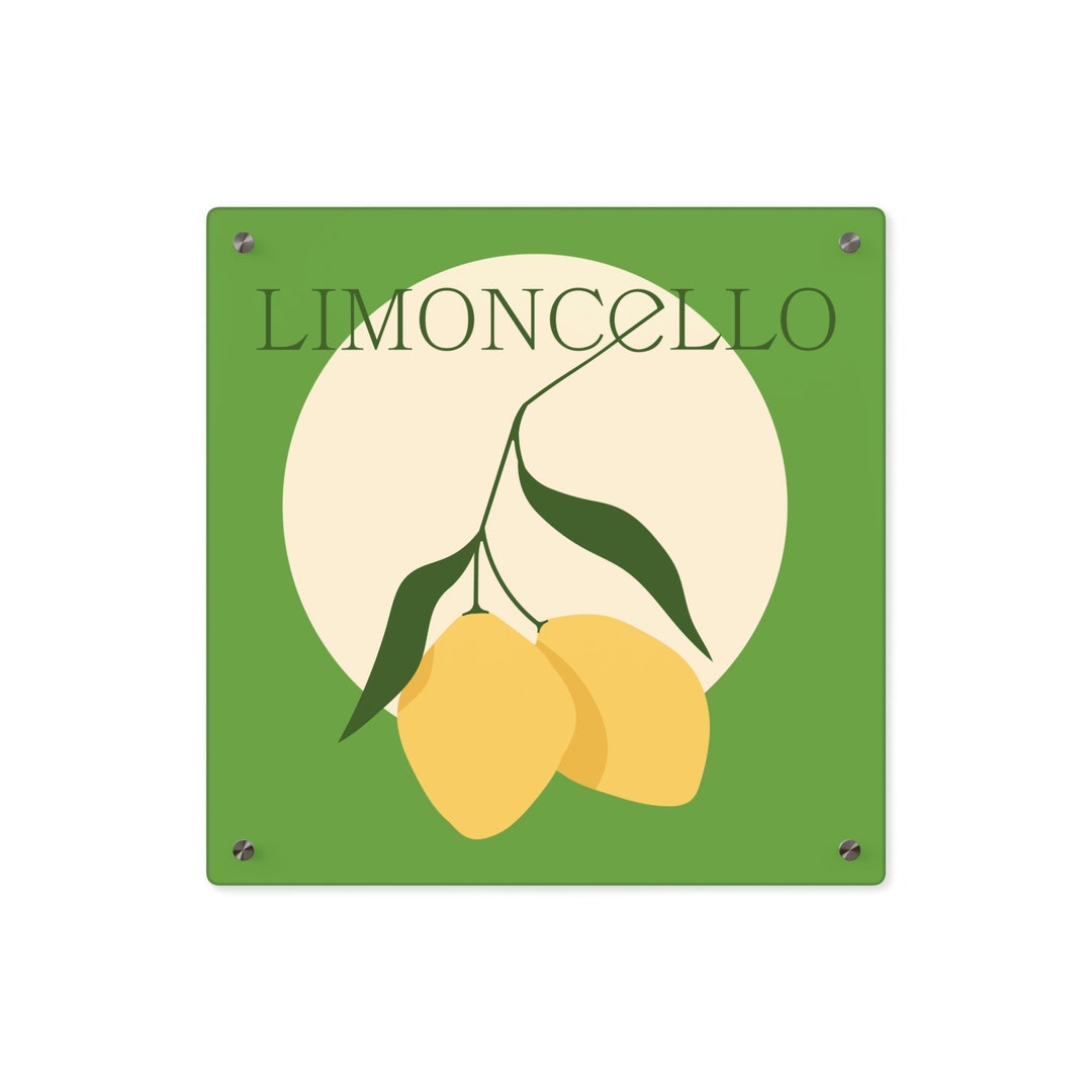 Acrylic Limoncello Wall Art Panels - Vintage Minimalist Lemons Print ...