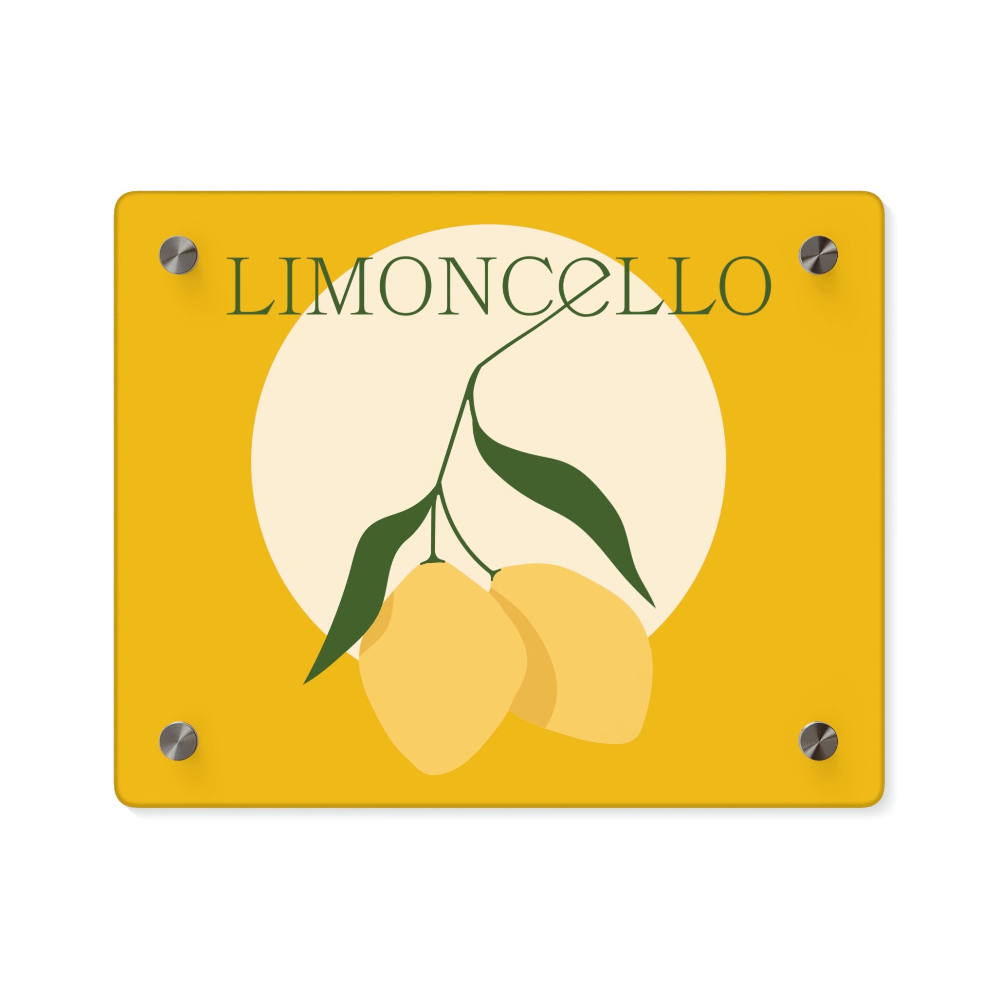 Acrylic Limoncello Wall Art Panels - Vintage Minimalist Lemons Print ...