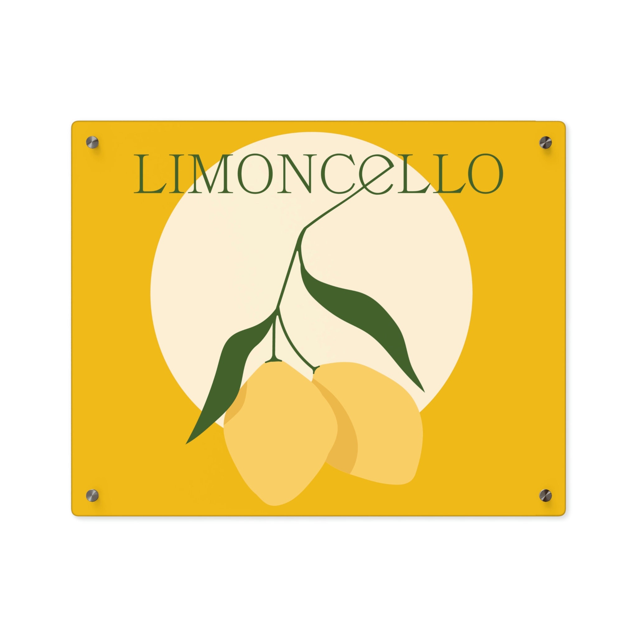 Acrylic Limoncello Wall Art Panels - Vintage Minimalist Lemons Print ...